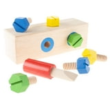 Screw Block Toy- Kids Wooden Manipulative with Screws and Screwdriver ...