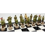 World War 2 US GERMANY Chess Set W/ 15" BLACK WHITE GLOSS BOARD WW2 ...