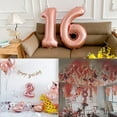 40 Inch Rose Gold Number 0-9 Balloons Large Foil Helium Digital Balloons Birthday Anniversary ...