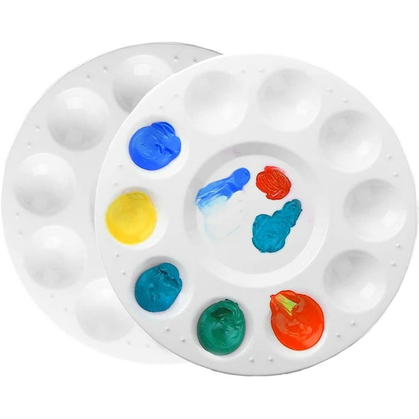 White - 2 piece plastic palette, palette for artistic painting, palette ...