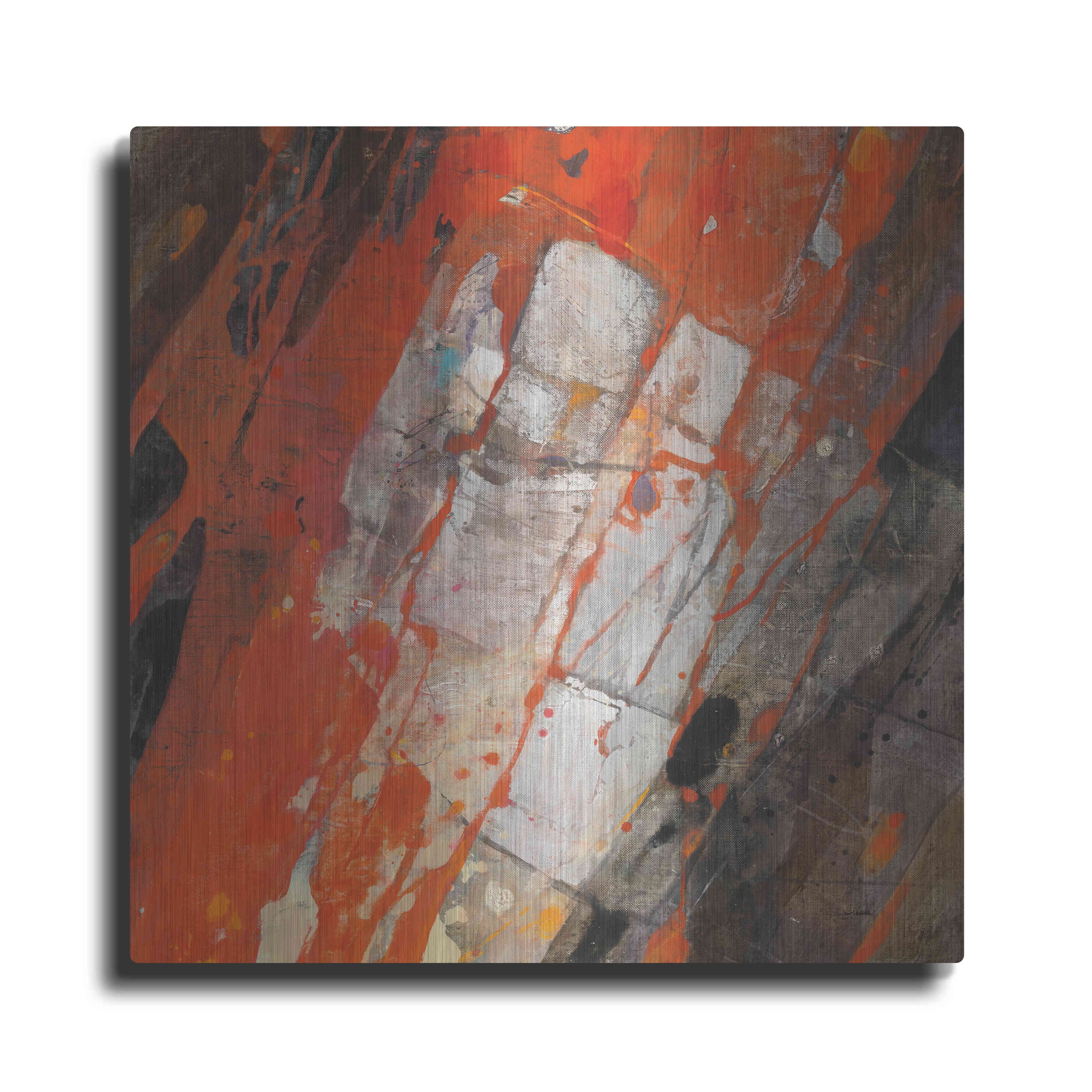 Luxe Metal Art 'Hot Lava' by Albena Hristova, Metal Wall Art, 12"x12 ...