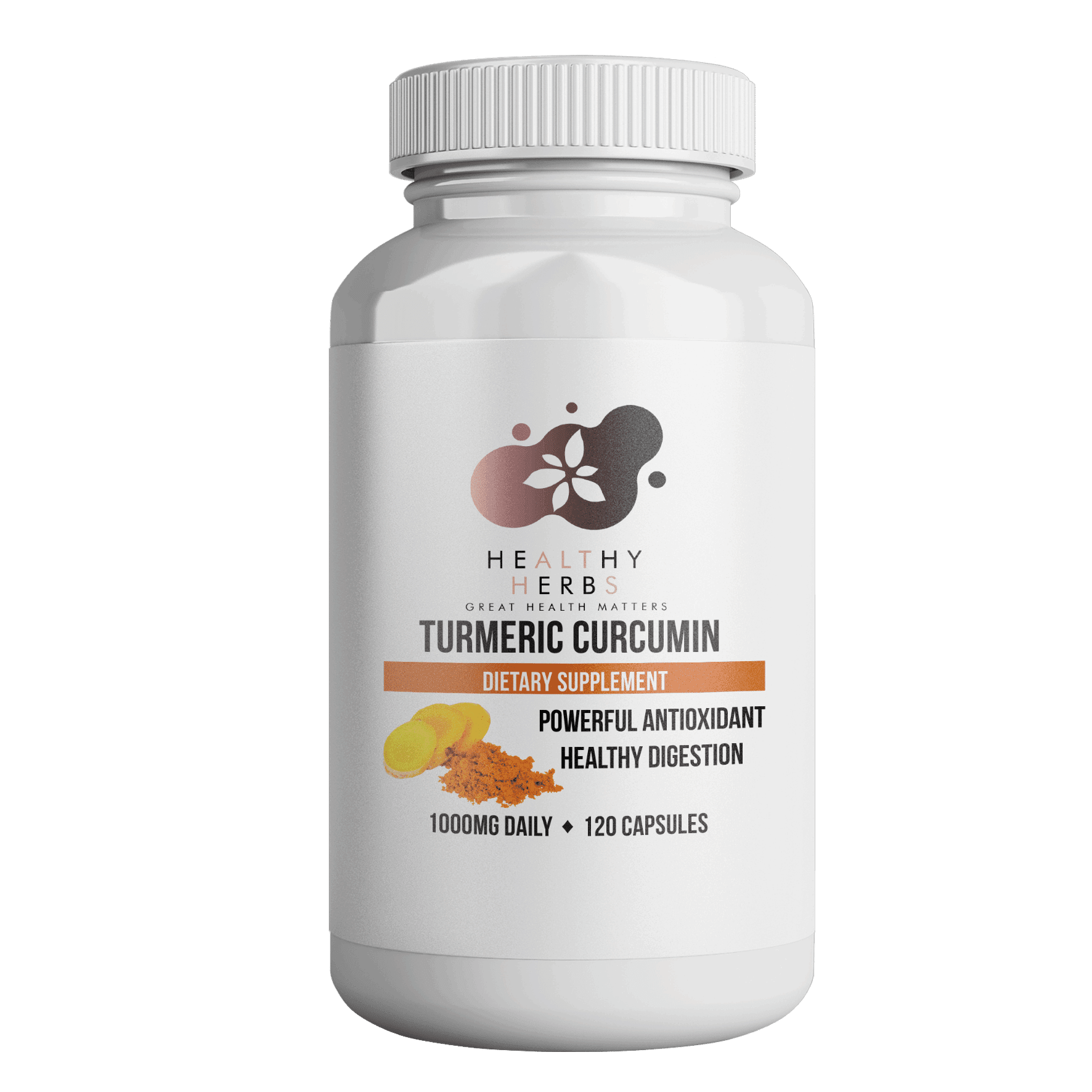 Healthy Herbs | All Natural Turmeric Curcumin (1000mg) - Walmart.com