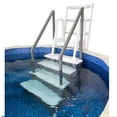 "Aqua Select 48-54"" H Anti-Slip Plastic Pool Steps with Safety Flip-up ...