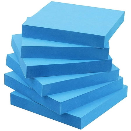 Sticky Notes 3x3 Self-Stick Notes Blue Color 6 Pads, 100 Sheets/Pad ...