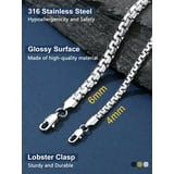 ChainsProMax Stainless Steel Flat Box Chain Male Necklace 22inch 6mm ...