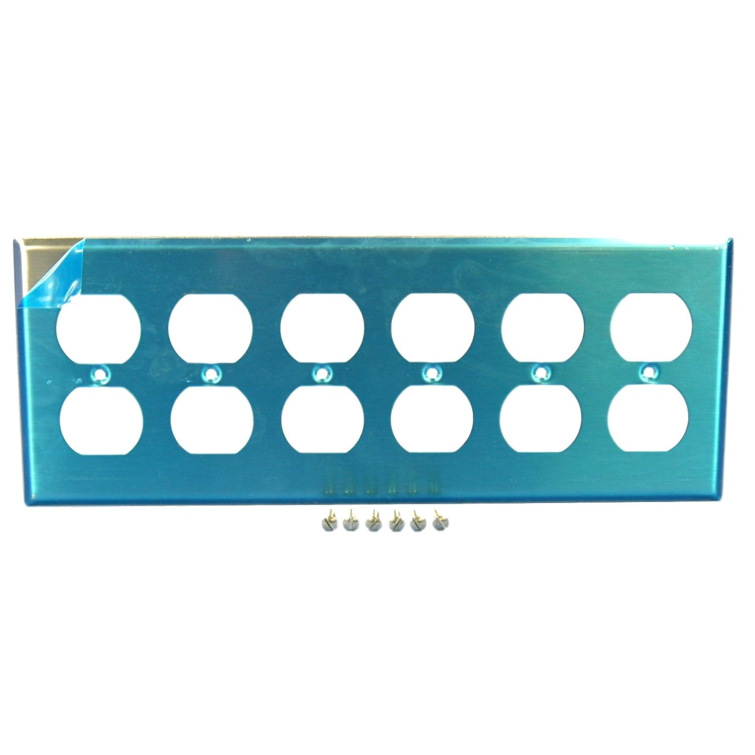 Leviton NON-MAGNETIC Stainless Steel 6-Gang Receptacle Outlet Wallplate ...