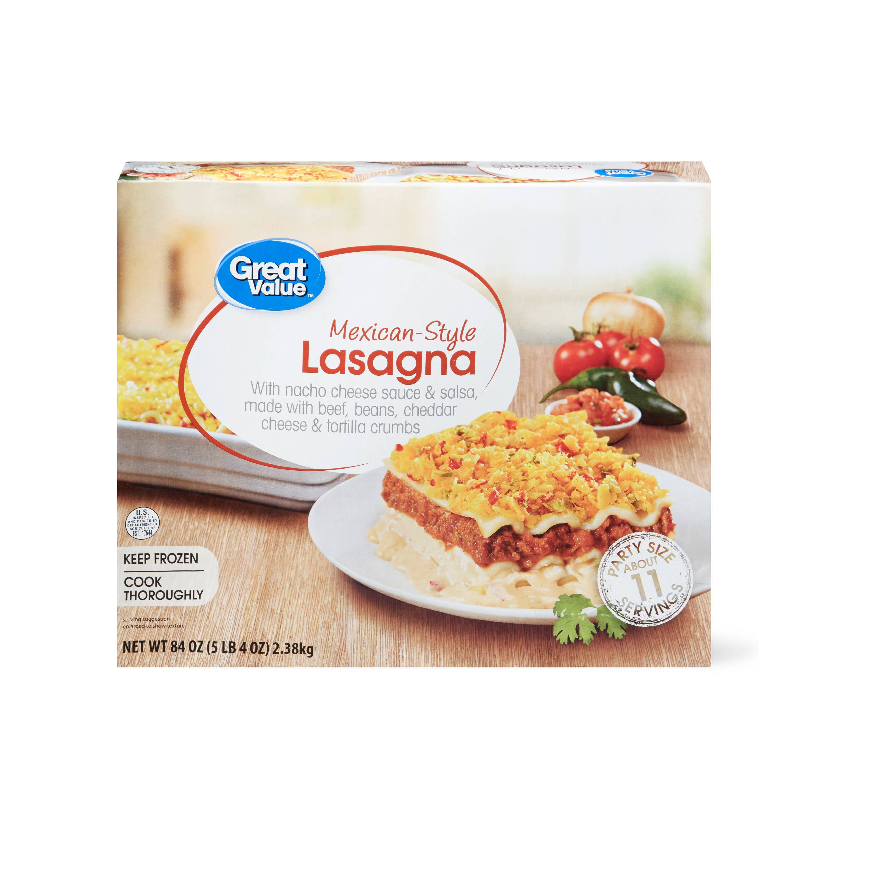 Great Value Frozen Mexican-Style Lasagna, Party Size, 84 oz – Walmart ...