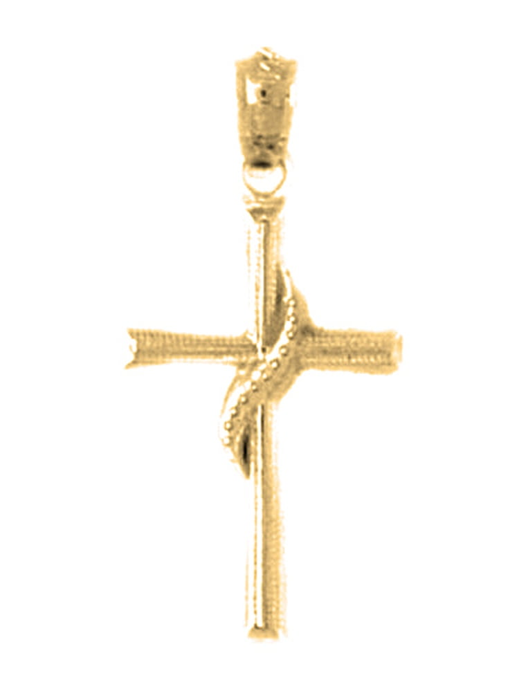 18K Yellow Gold Methodist Cross Pendant - 23 mm - Walmart.com