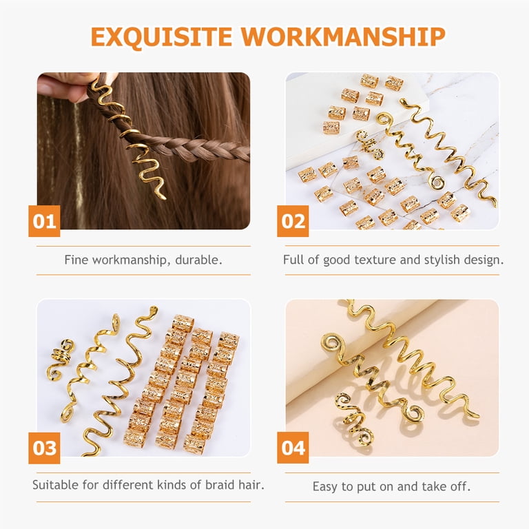 Dreadlock Hair Long Hair Gold Rings On Braids Kieswan Pack Of 100 ...