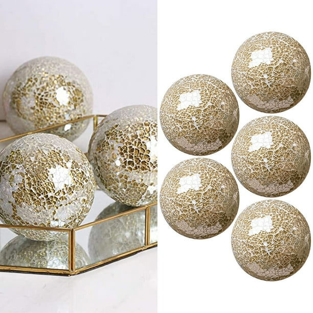 ruzhgo Mosaic Sphere Balls Set Housewares Balls dining table crackled ...