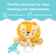 Queebi PaciBuddy Lion Pacifier Holder - Plush Toy Includes Detachable ...