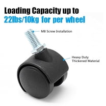 8PCS Caster Wheels,M8 Threaded Stem Caster Wheels,Heavy Duty Castor ...
