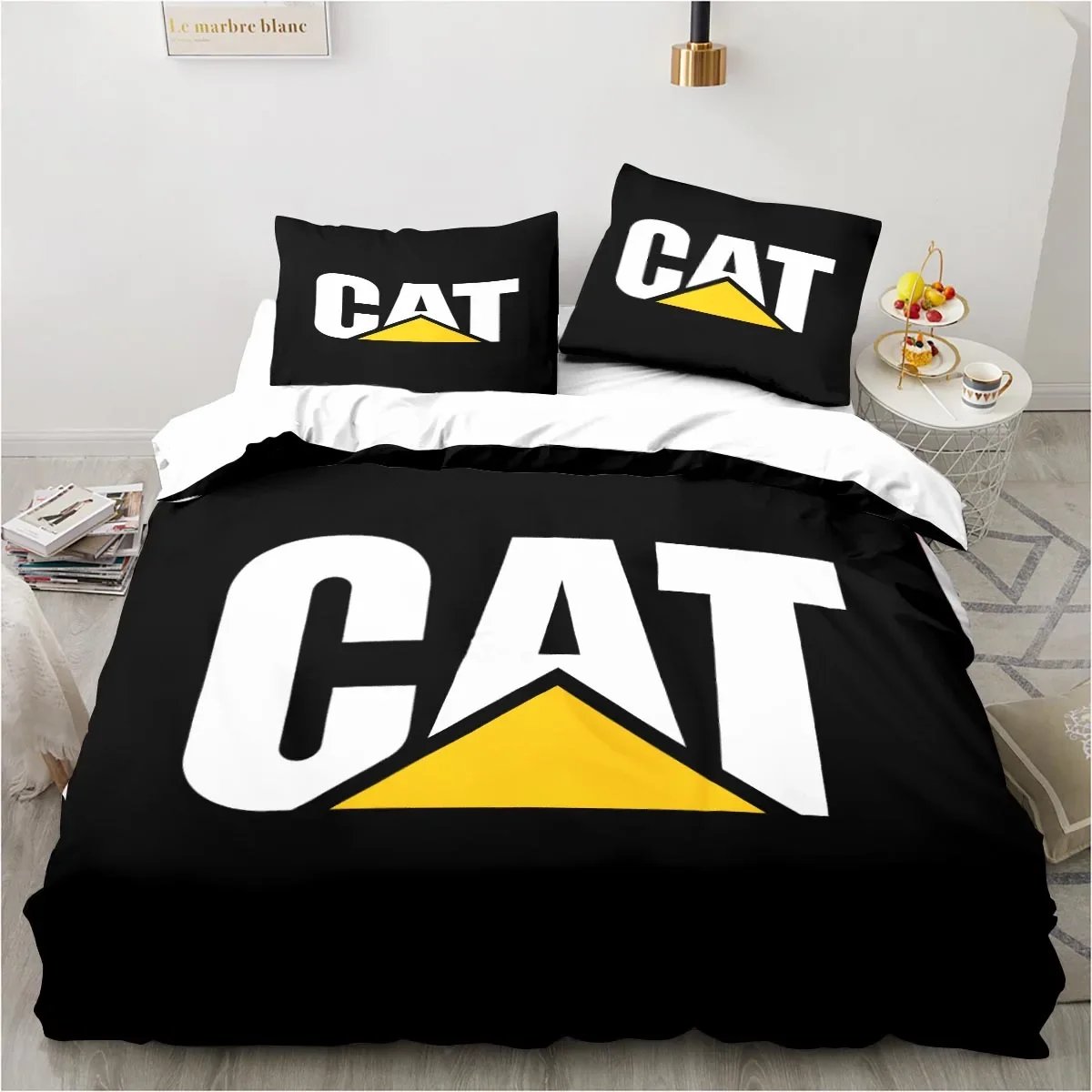 Click here for Yingd Excavator Cat Logo Bedding Set duvet Cover C... prices