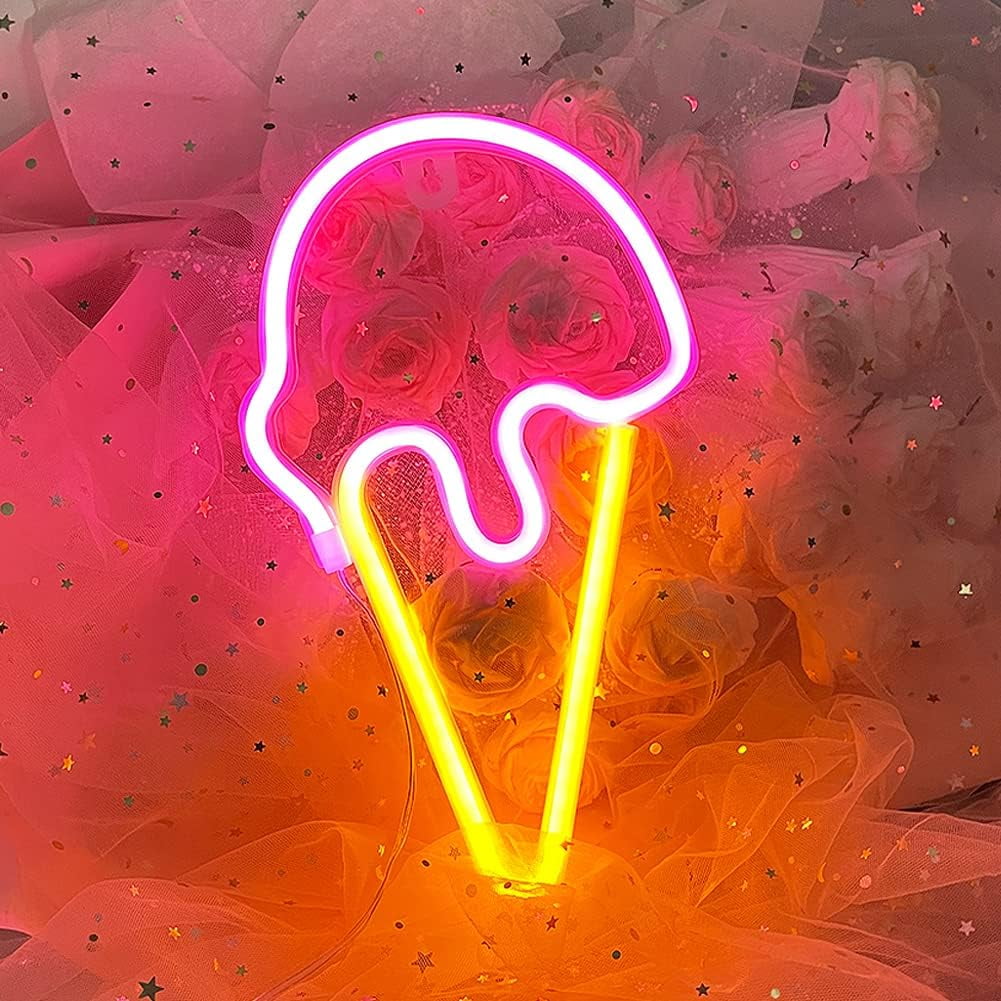 Letreros de neón de helado Letreros de luz de neón LED Letrero ...