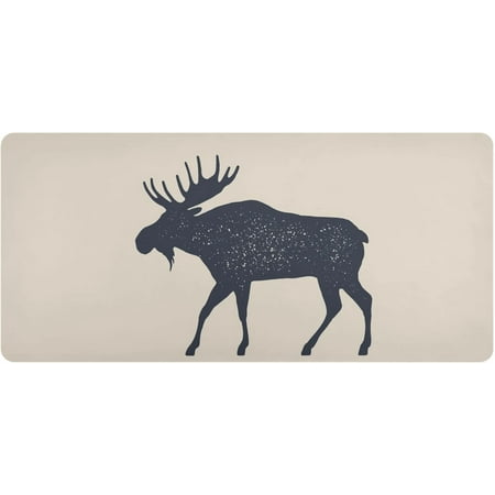 Moose Wild Deer Silhouette Isolated Leather Desk Pad, Large Gaming ...