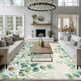 5x7 Area Rugs for Living Room, Green Eucalyptus Leaves Non Slip Area ...