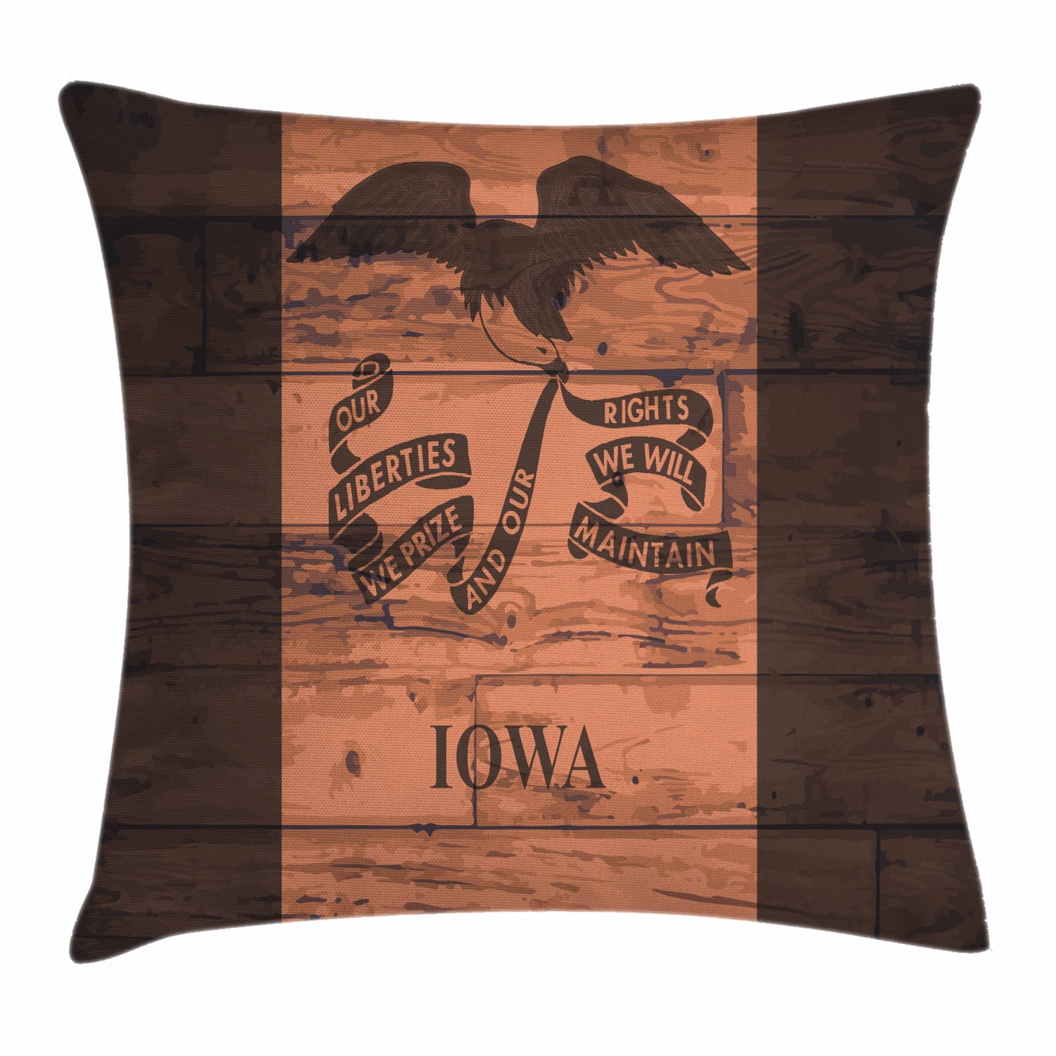 Iowa State Throw Pillow Cushion Cover, Iowa State Flag Branded onto ...