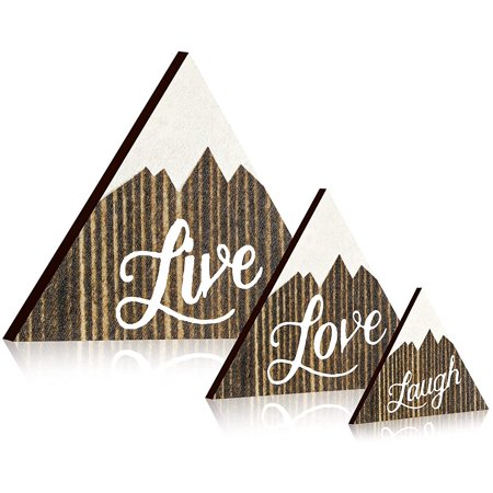 Standing Wooden Mountain Decor Mountain Hanging Decor Wooden Triangle ...