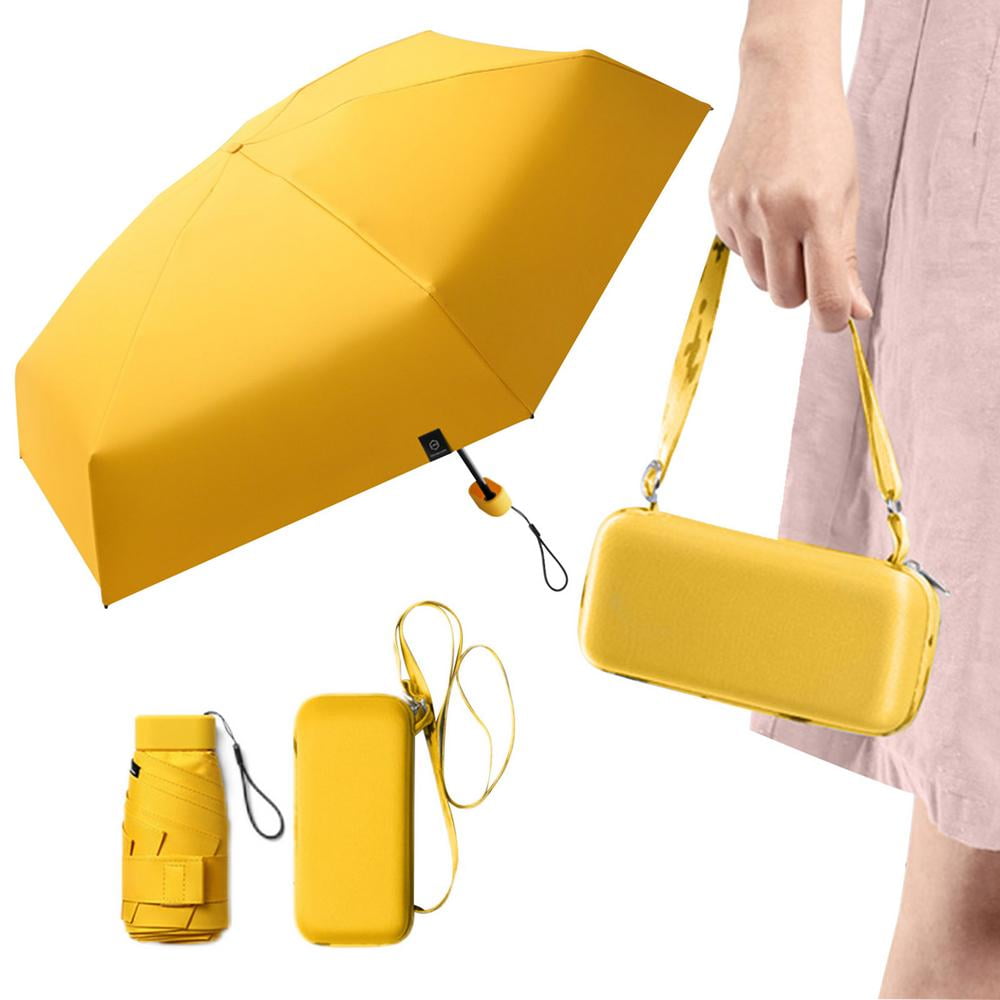 Gecorid Mini Compact Umbrella 6-Bone Design Folding Shade Umbrella ...