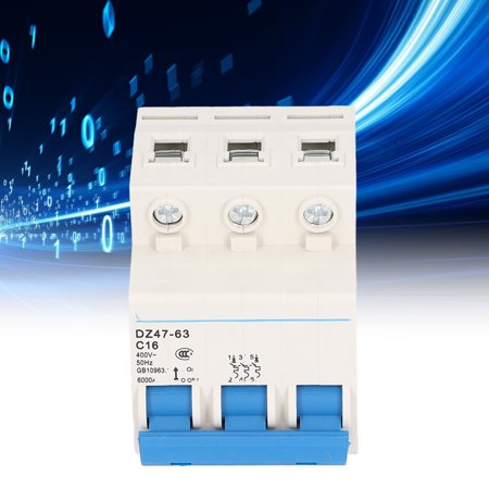 EOTVIA DIN Rail Mount Circuit Breaker,3P Miniature Circuit Breaker DIN Rail Mount Low Voltage ...