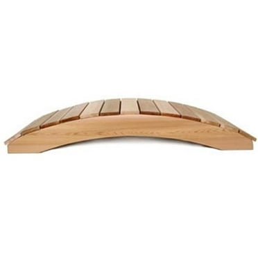 Shine Company Easy Assemble Yellow Cedar 3 Foot Backyard Garden Bridge ...