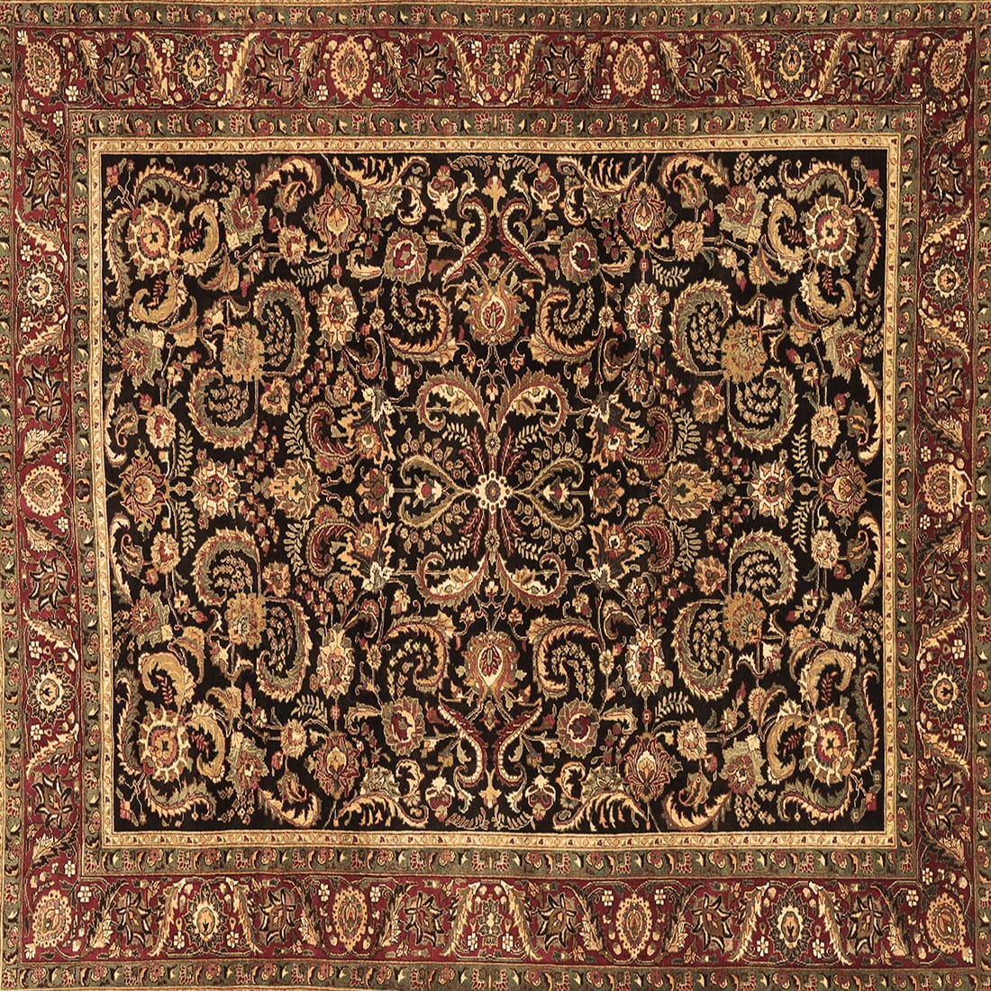 Ahgly Company Indoor Square Persian Brown Traditional Area Rugs, 4 ...