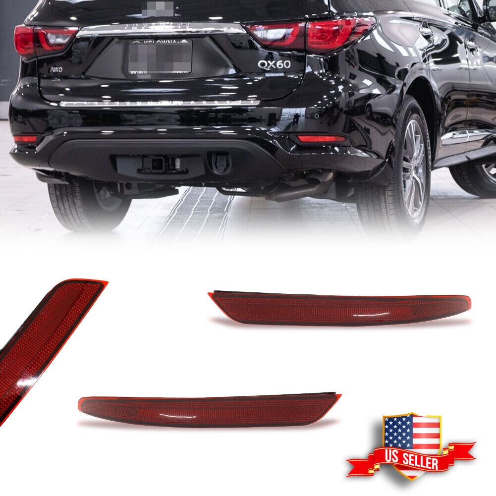 GTINTHEBOX LH +RH Red Lens Rear Bumper Reflector Lights Trims For 2016 ...