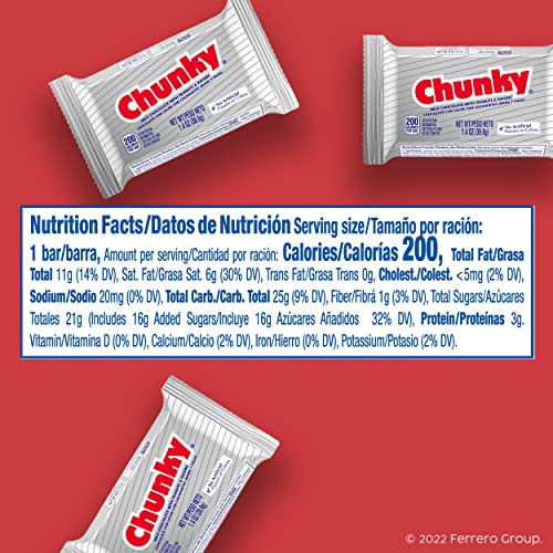 Chunky Milk Chocolate with Peanuts and Raisins Candy Bar, Bulk 24 Pack ...