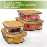 Greener Chef Glass Containers with Bamboo Lids 4 Pc Set - Ecofriendly ...