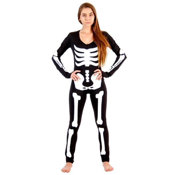 Costume Agent Skeleton Body Suit Spandex Women's Halloween Fancy-Dress ...