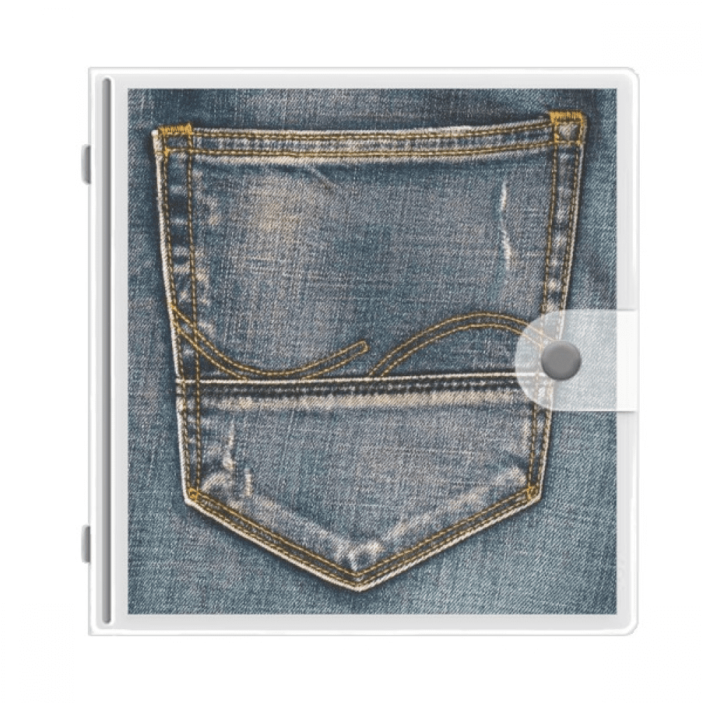 Pocket Denim Jean Cowboy Lining Textile Photo Album Wallet Wedding ...