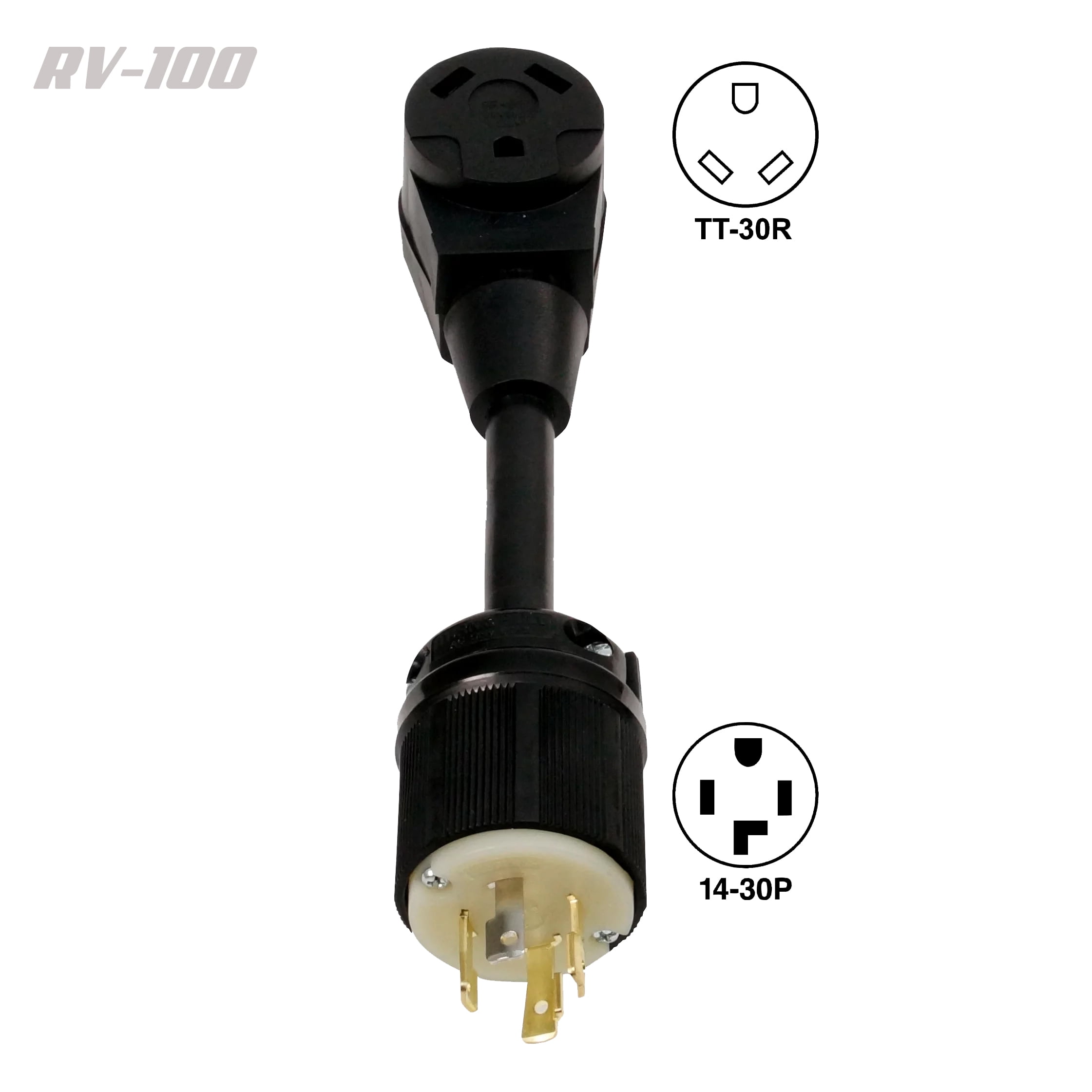 Standard 30A 125V TT-30R Connector to NEMA 30A 125/250V Twist Lock L14 ...
