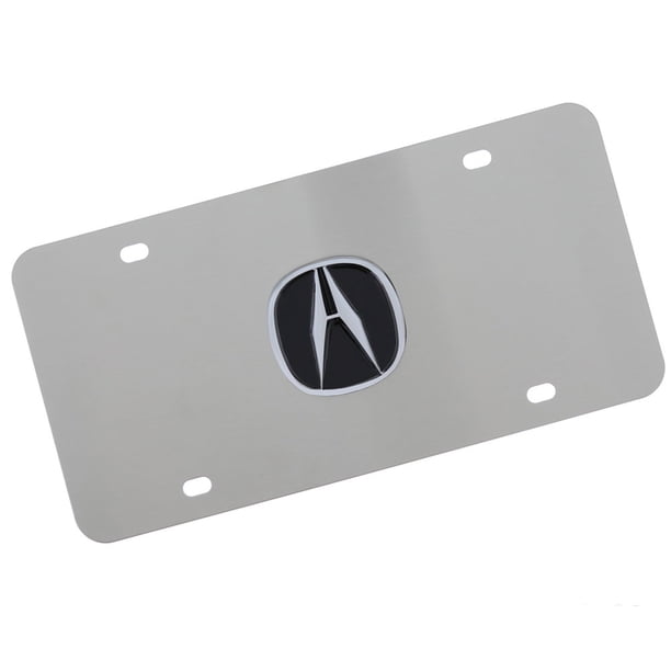 Acura Logo License Plate (Black on Chrome) - Walmart.com