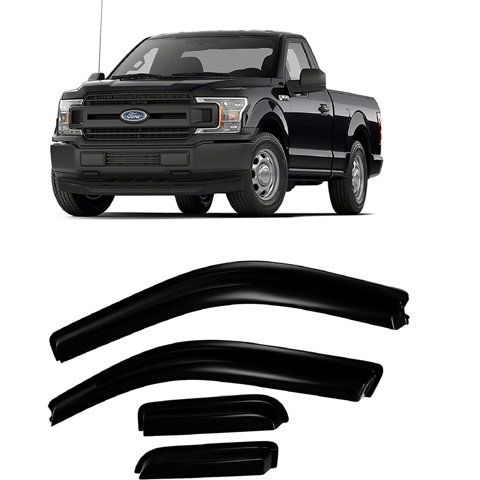 JSP Window Vent Visor For Ford F150 Super Cab 04-14 Rain Guard ...