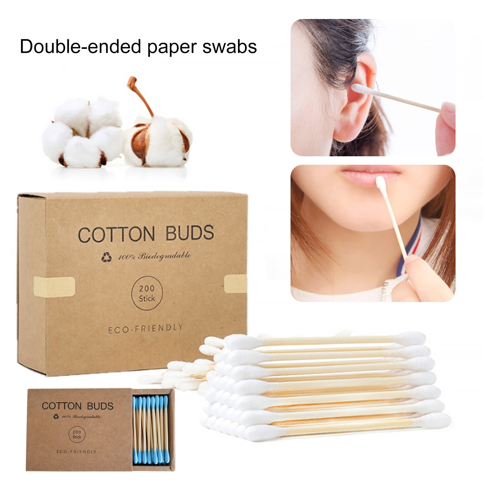 Hesroicy Disposable Cotton Swab Box Featuring Double-Head Design with ...