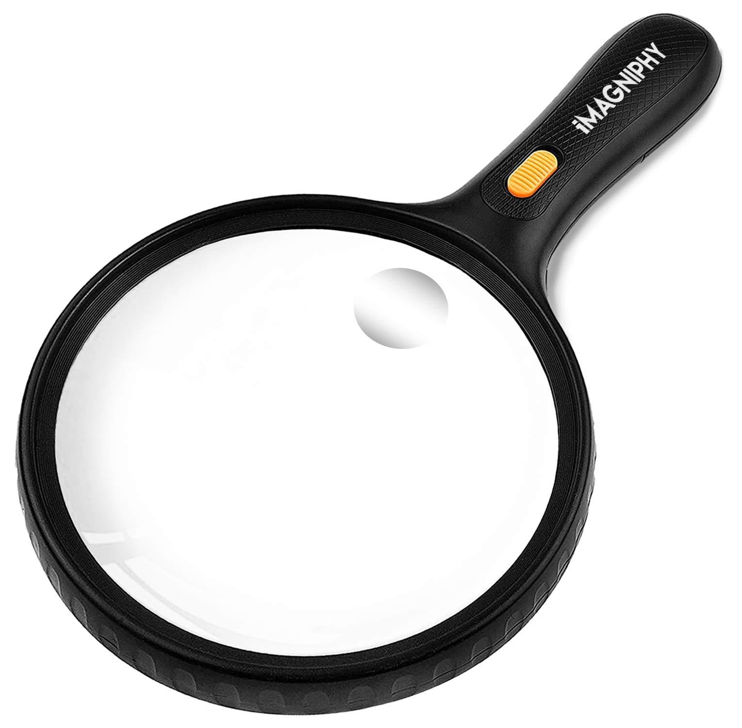 IMagniphy Extra Large Shatterproof Magnifying Glass Lightweight 2X 5X