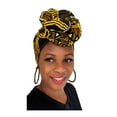 Black Yellow And Brown African Print Head Wrap