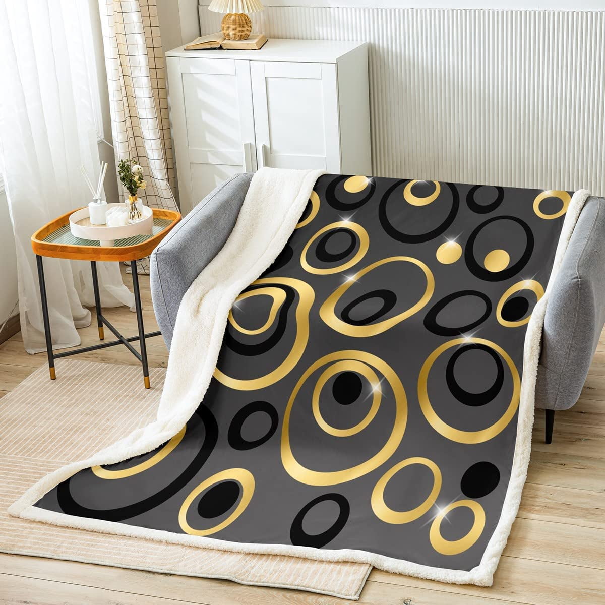 Modern Black Circle Beds With Headboard For Kids