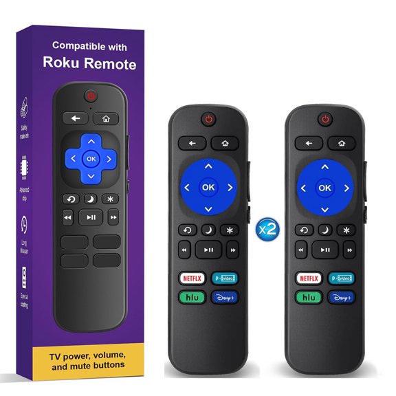 EWOS Remote Control Pack of 2 Compatible with TCL, Hisense, Onn, Sharp ...