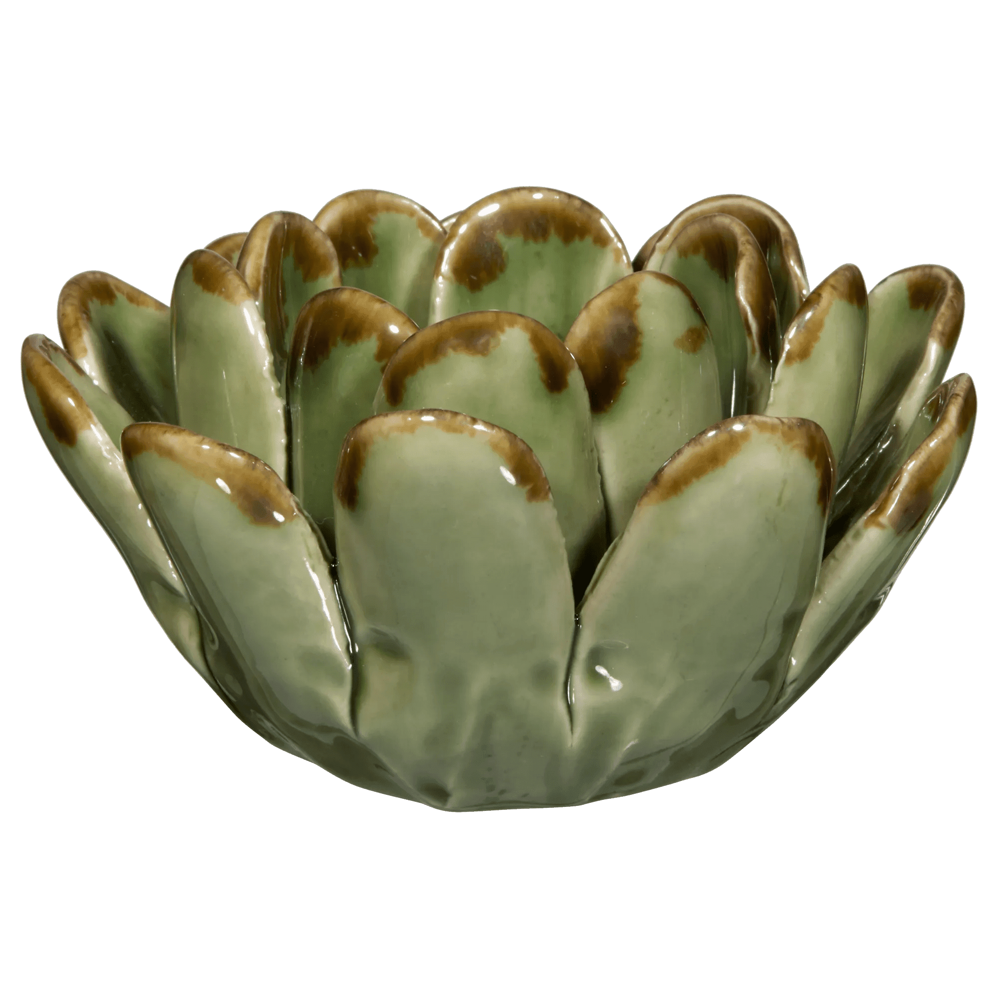 Click here for Bouclair Dark Green Ceramic Succulant Tealight Hol... prices