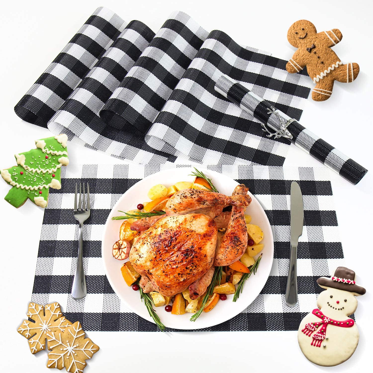 Click here for Yangxue002 Easter Buffalo Plaid Placemats Woven Pl... prices