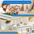 AILEEKISS Kids Table and Chair Set, 2 in 1 Toddler Activity Table, Lego ...