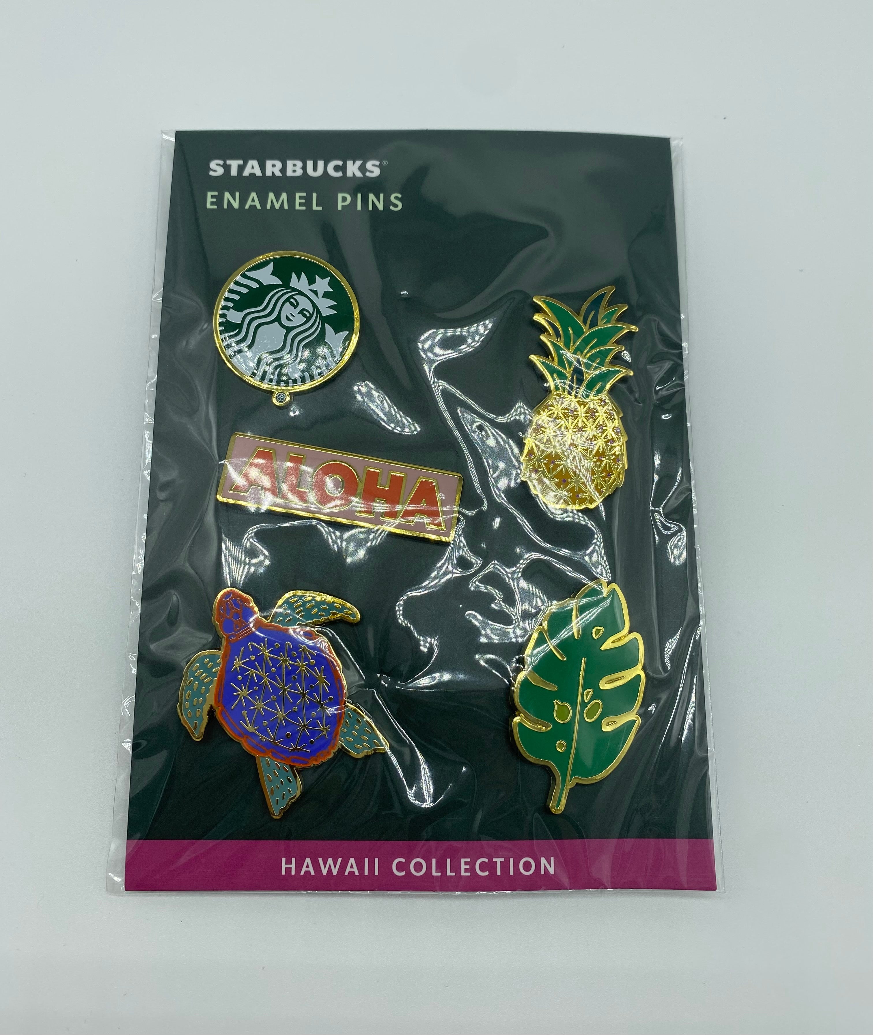Starbucks Hawaii Collection Enamel Pins Set of 5 New with Card ...