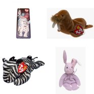 Assorted Ty Beanie Baby 4 Pack Bundle: Waves the Orca Whale, Gracie the ...
