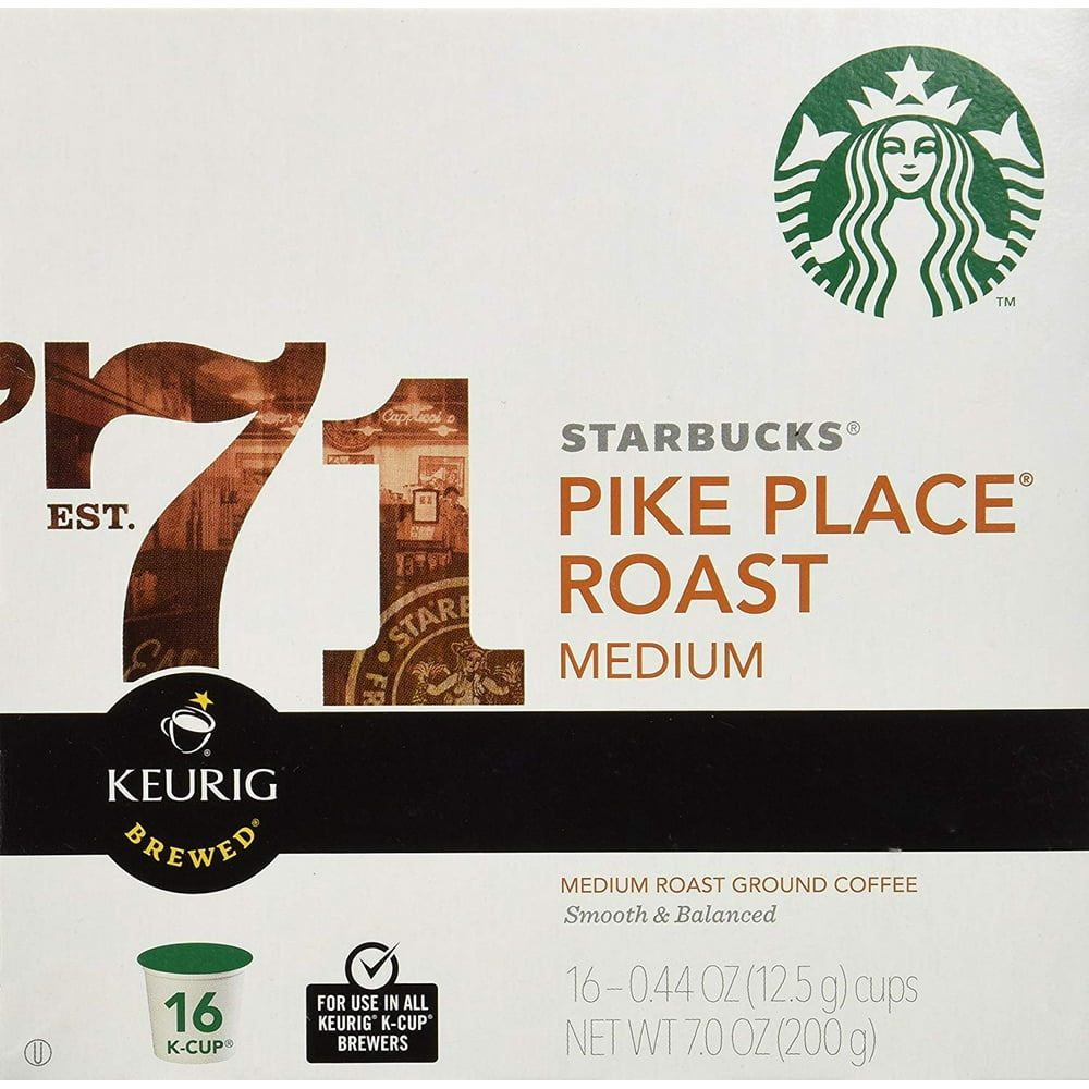 Starbucks Pike's Place Kcups-Medium Roast, 0.44 oz, 16 ct - Walmart.com ...