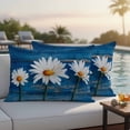 2 Pack Outdoor Waterproof Throw Pillow Covers,White Daisy Flower on ...