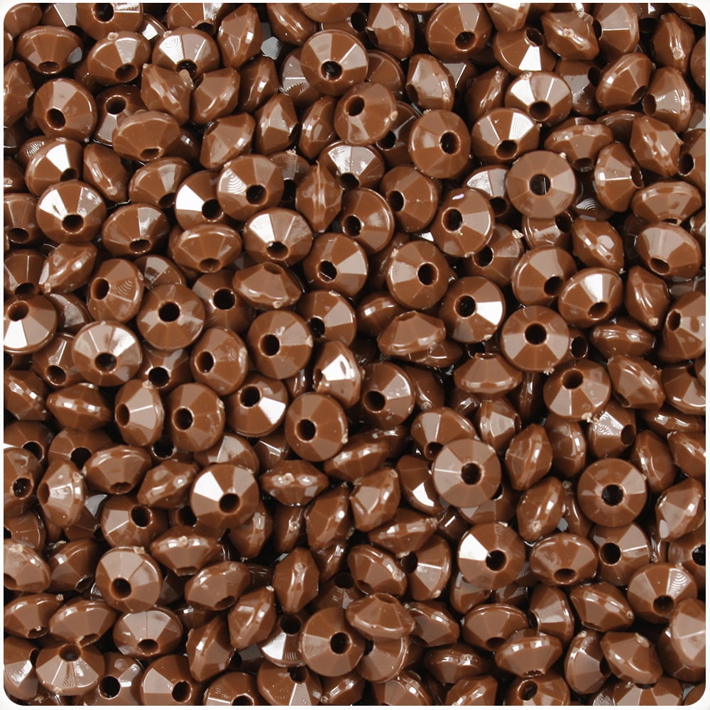 BeadTin Chocolate Opaque 6mm Faceted Rondelle Craft Beads (1350pcs ...