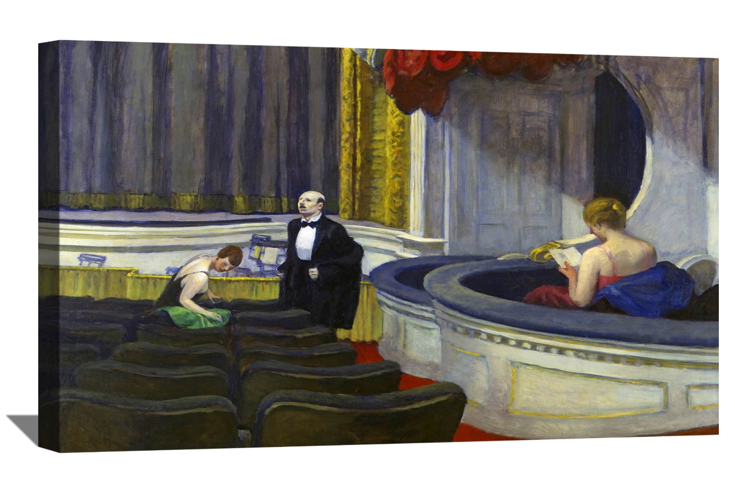 Large Edward Hopper's 'Two on the Aisle' Framed Canvas Art Print ...