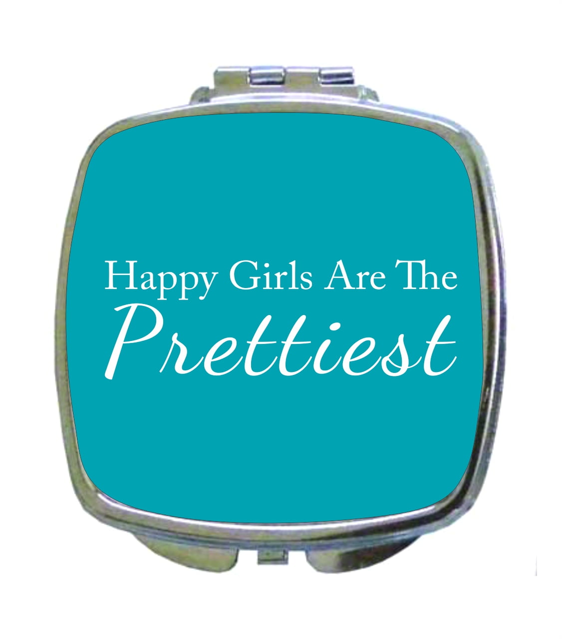 Happy Girls Are the Prettiest - Makeup Quote in Blue - Compact Square ...