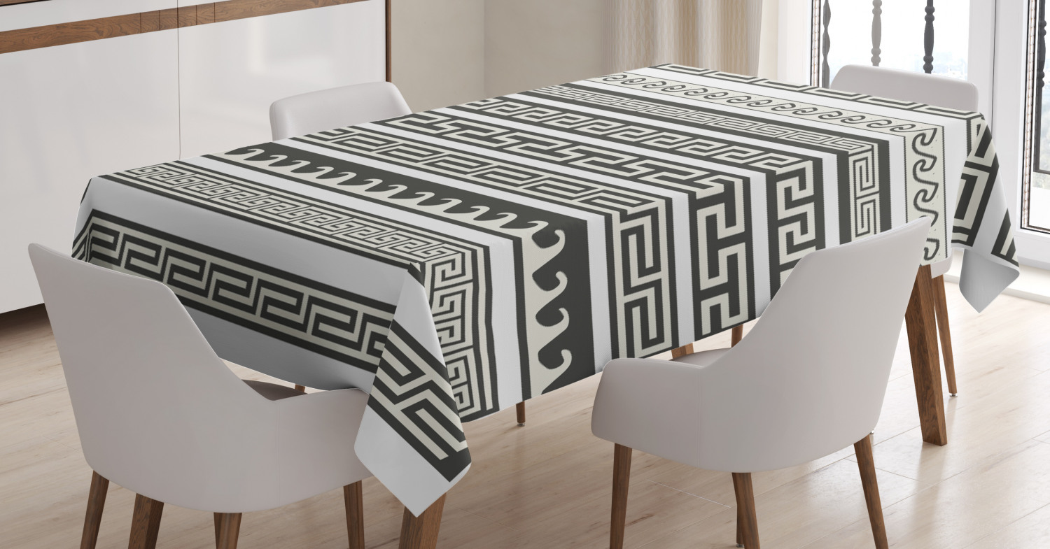 Abstract Tablecloth, Tribal Design Ethnic Motif Chevron Stripes Native ...